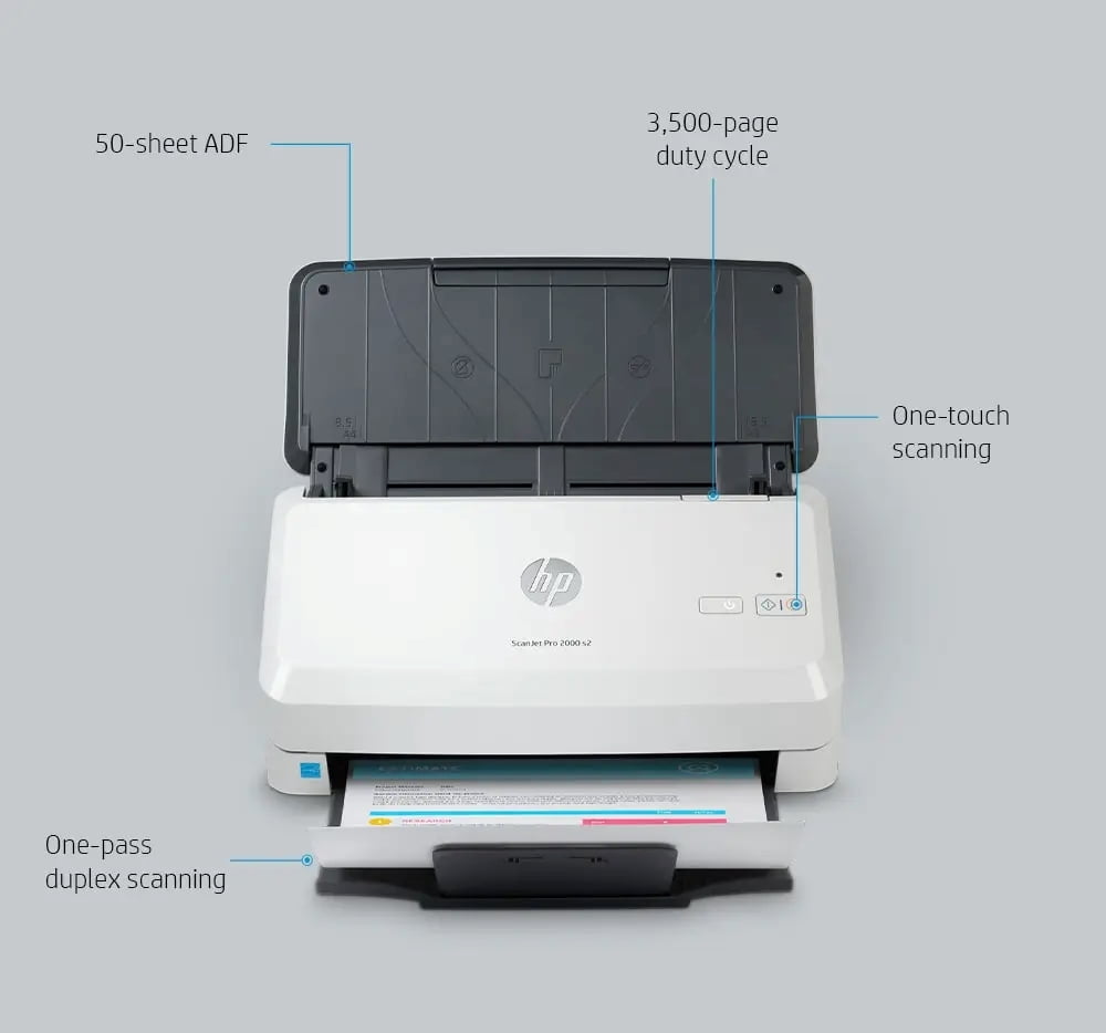 Buy HP ScanJet Pro 2000 s2 Sheet-feed Scanner ADF& SPDADF- (6FW06A) at ...
